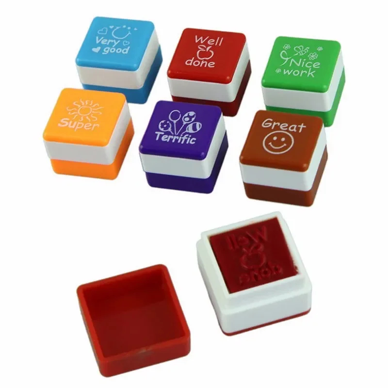 6pcs Cute Teacher Reward Stamps – Self-Inking Praise Seal for Kids ...