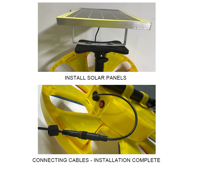 WHS Solar Warning Revolving Light Construction Flashing Light Solar ...