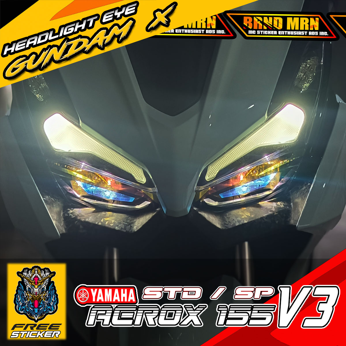 YAMAHA AEROX 155 V3 STD and SP Headlight Decal Clear Sticker Tint ...