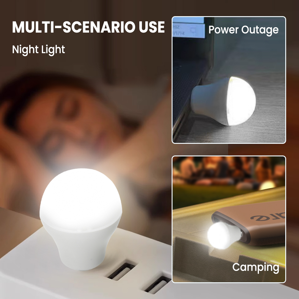Orashare UL01 Mini USB LED Bulb 5V 1W Plug‑in Bright Ambient Night ...