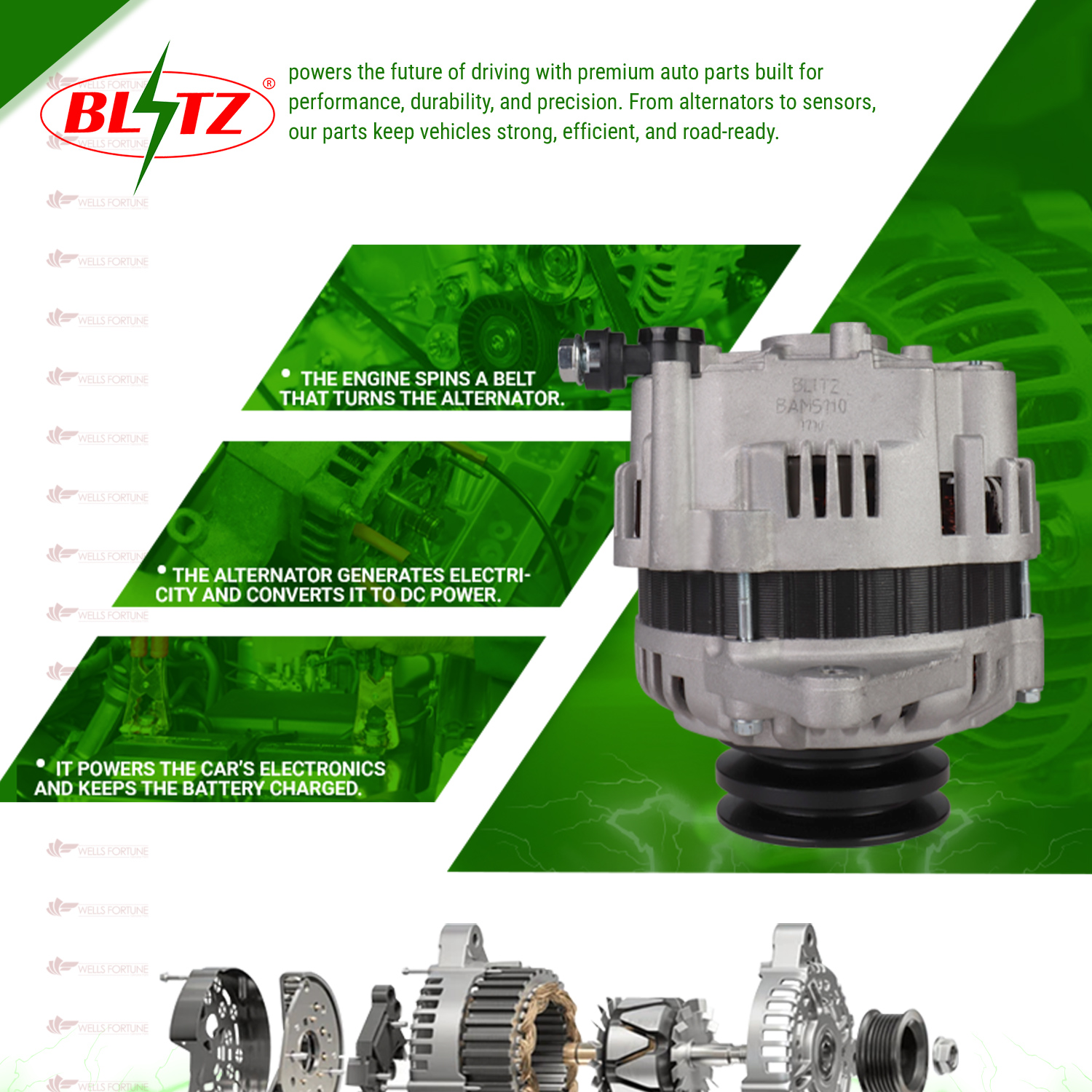 MITSUBISHI PAJERO 4M40 ALTERNATOR ASSEMBLY DOUBLE PULLY 12 VOLTS / 90 ...