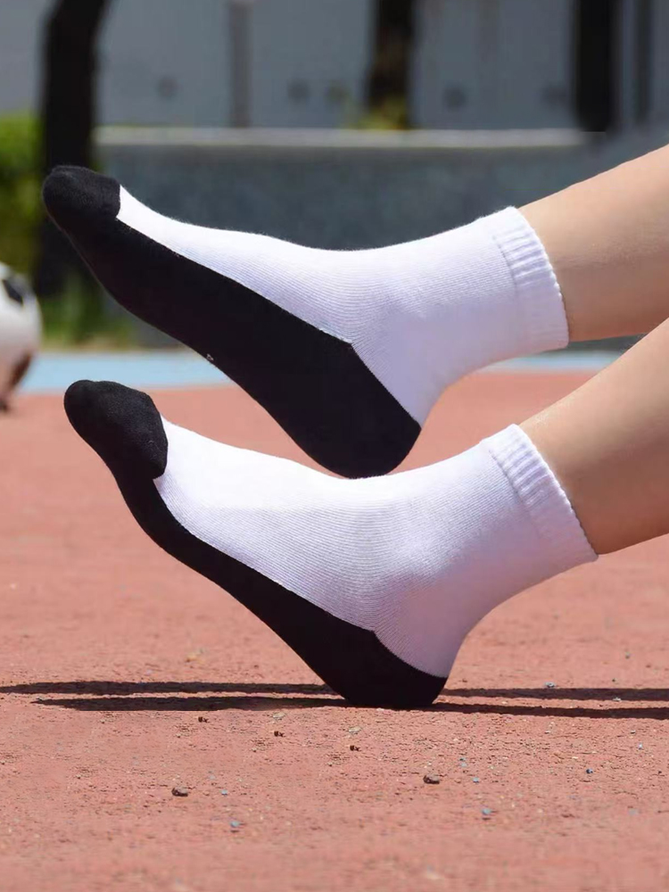 12Pairs High School Socks For Men/Women | Breathable Cotton Plain Black ...