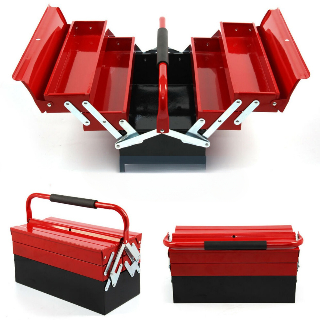 Heavy-Duty Metal Toolbox Large Storage Tin Case | Shopee Philippines