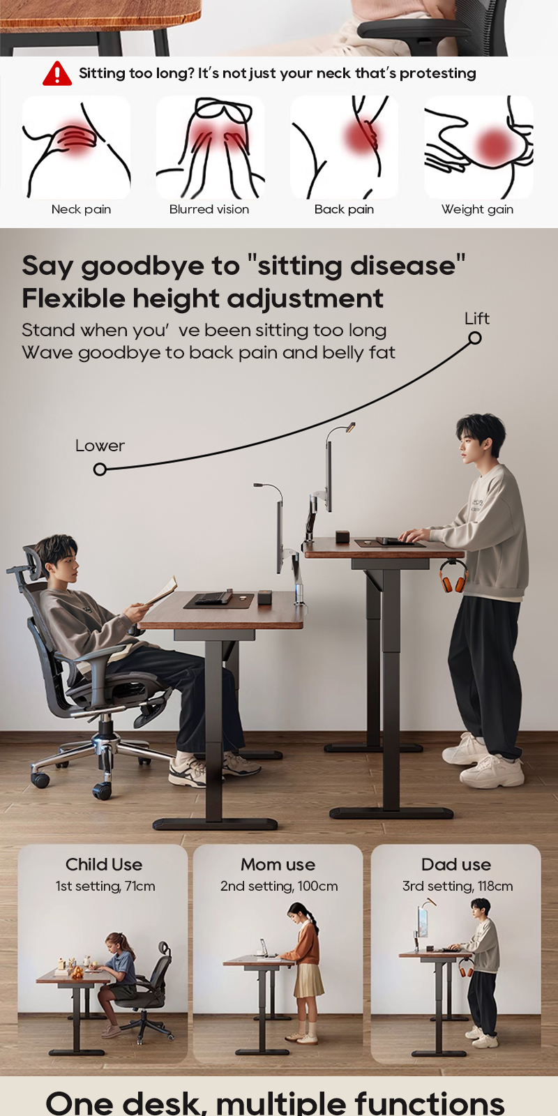 Xpanse Electric Office Table For Computer Adjustable Study Table Gaming ...