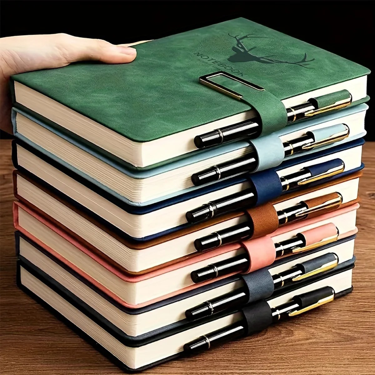 a5 leather notebook thick diary 416 pages business journal school ...