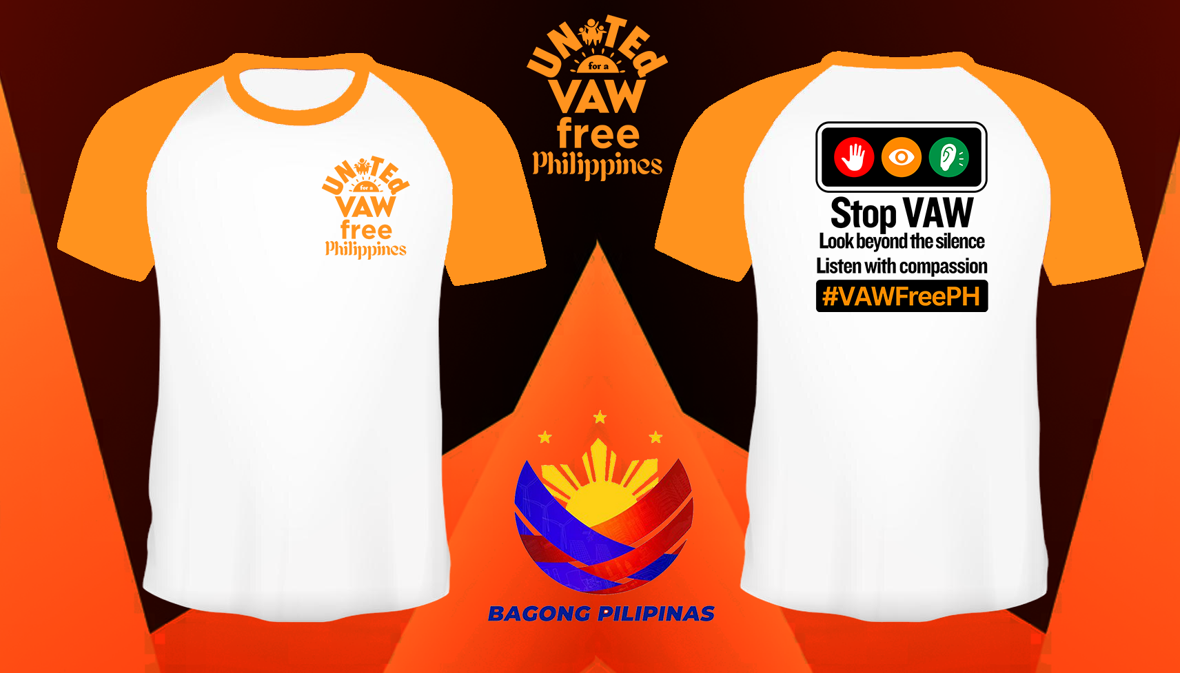 2025 VAW VAWC GAD TSHIRT ORANGE WHITE 18 DAY CAMPAIGN SHIRT | Shopee ...