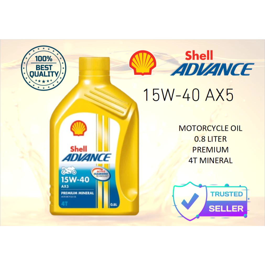 Shell Advance Motorcycle Oil AX5 15W-40 with Engine Protection active ...