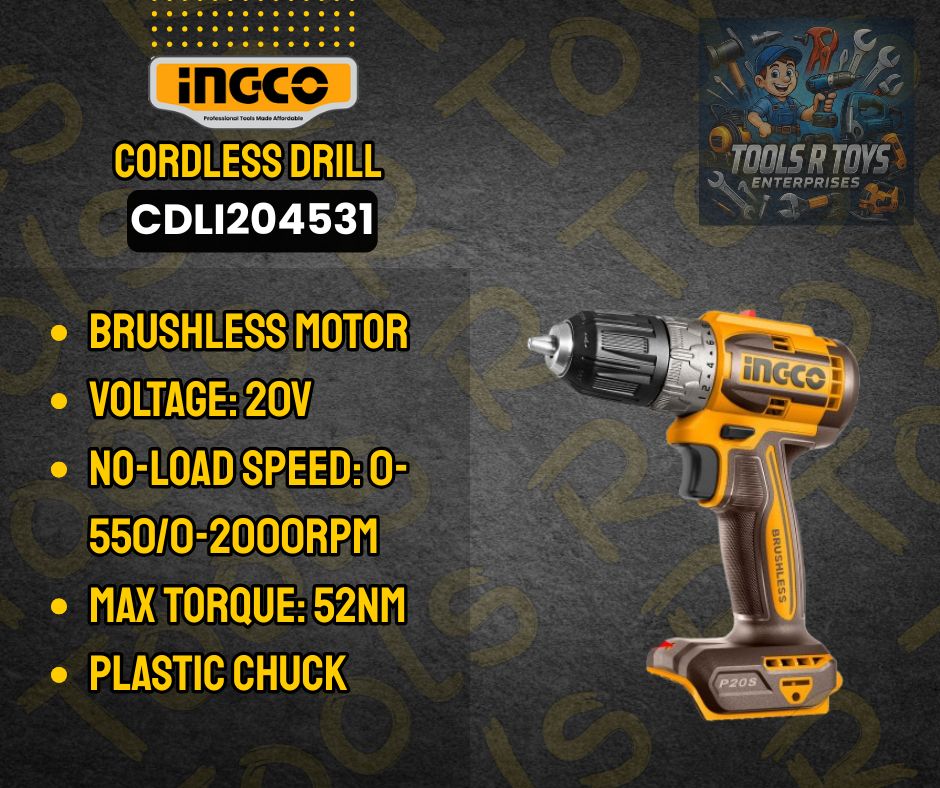 INGCO CORDLESS DRILL | CDLI204531 | TOOLS R TOYS | ING-CORDLESS ...