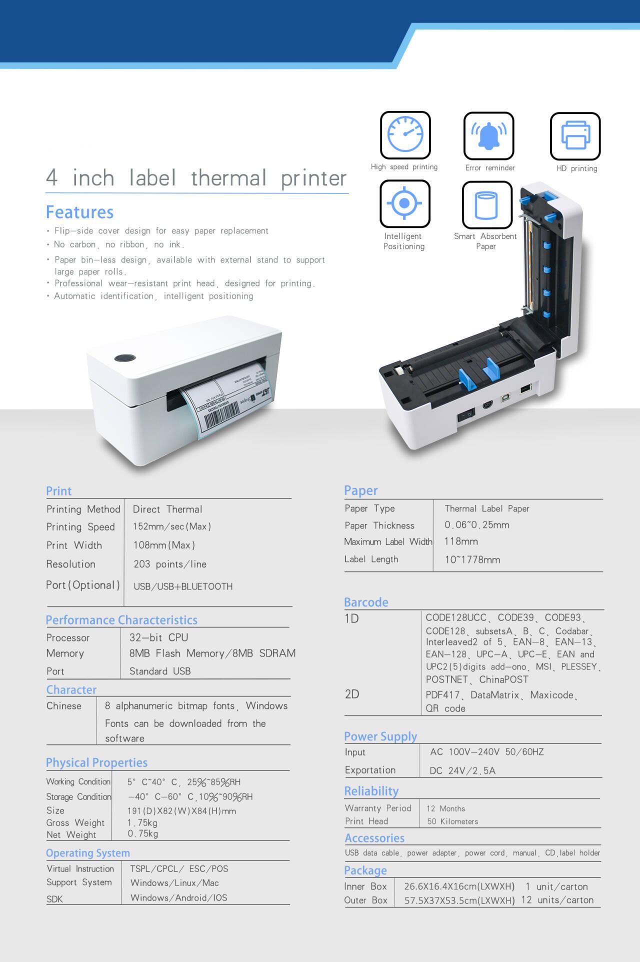 Bluetooth Thermal Shipping Label Printer, Thermal Address Label Printer ...