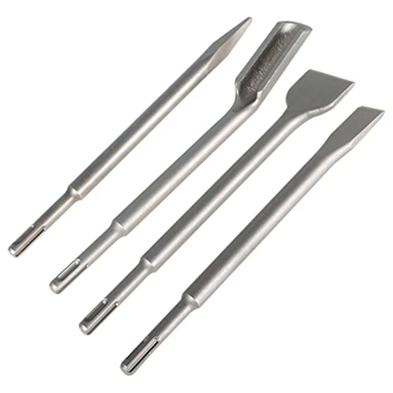 (COD)4pcs Rotary Hammer Drill Bit Set and Chisel Set Rotary Electric ...
