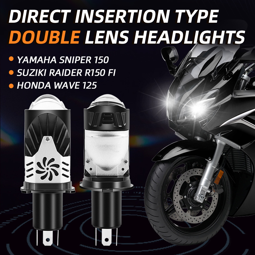 Motorcycle 1/2PCS H4 Led Projector Mini Lens 100% Original 3 Year ...