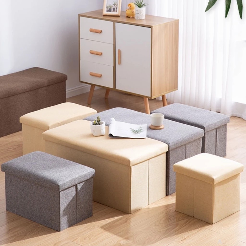 Arcus Stool Sofa Chair Storage Box Bench Large Foldable Storage Stool ...
