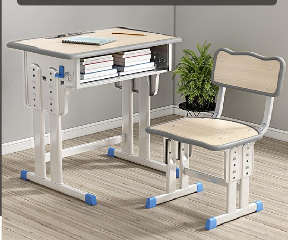 Kids Study Table Chair Set Adjustable with Read Stand for Children 3-15 ...