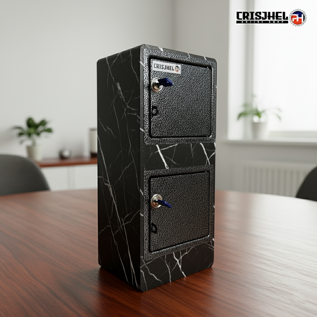 Dual Door Matte Marble Black Alkansya Vault Multi Purpose Box Ipon Box ...