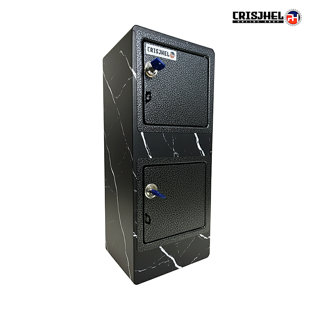 Dual Door Matte Marble Black Alkansya Vault Multi Purpose Box Ipon Box ...