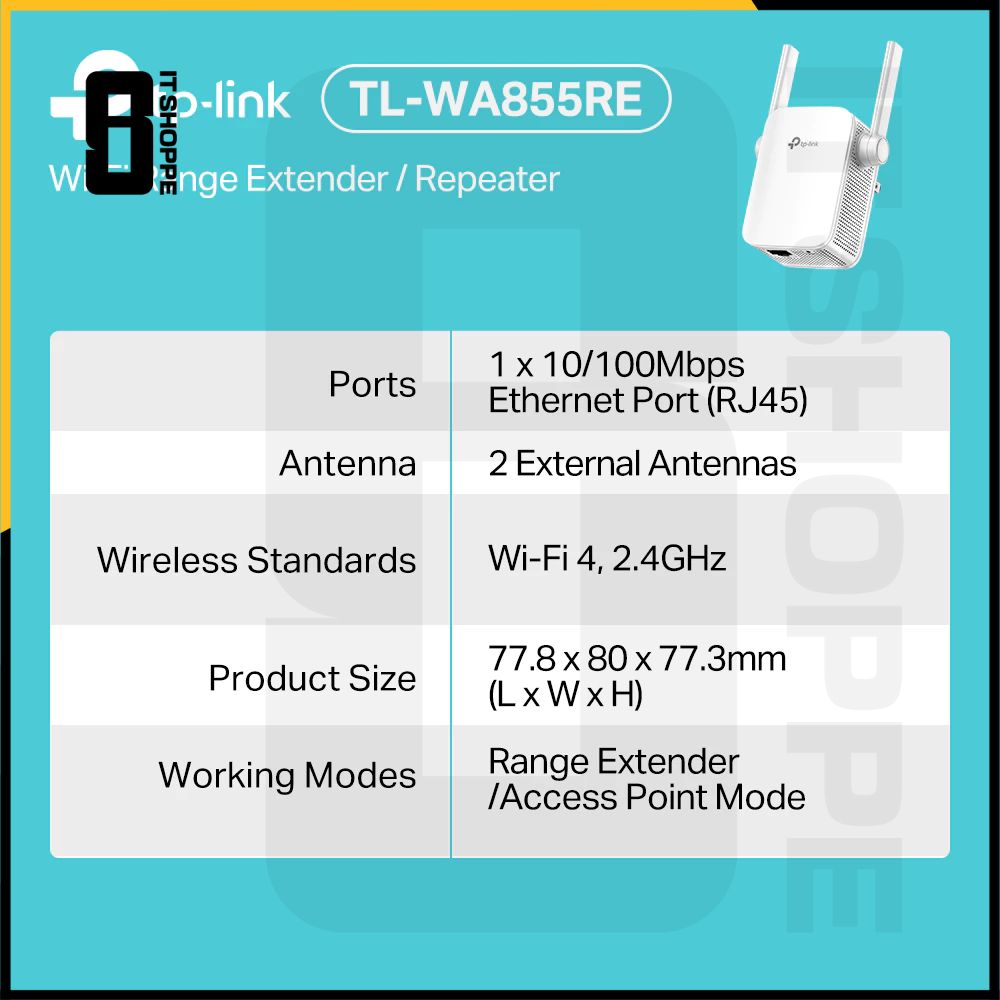 IT Shoppe TP-Link TL-WA855RE Wi-Fi Extender Repeater Long Range Access ...