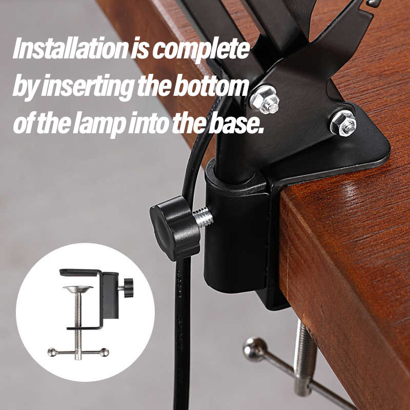 UORRIS LED Folding Metal Desk Lamp Clip On Light Clamp Long Table Lamp ...
