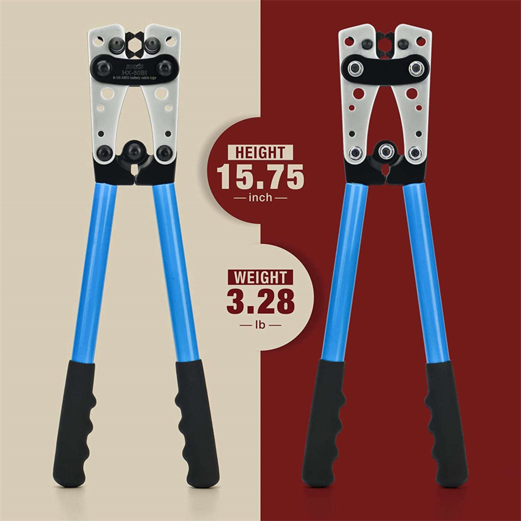 HX-50B Cable Crimpercable Lug Crimping Tool Wire Crimper Hand Ratchet ...