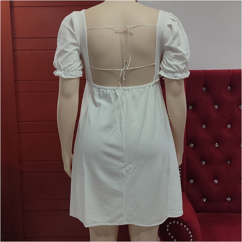 Plus-size Fashionista XL-2XL Cielo backless white dress in crepe fabric ...
