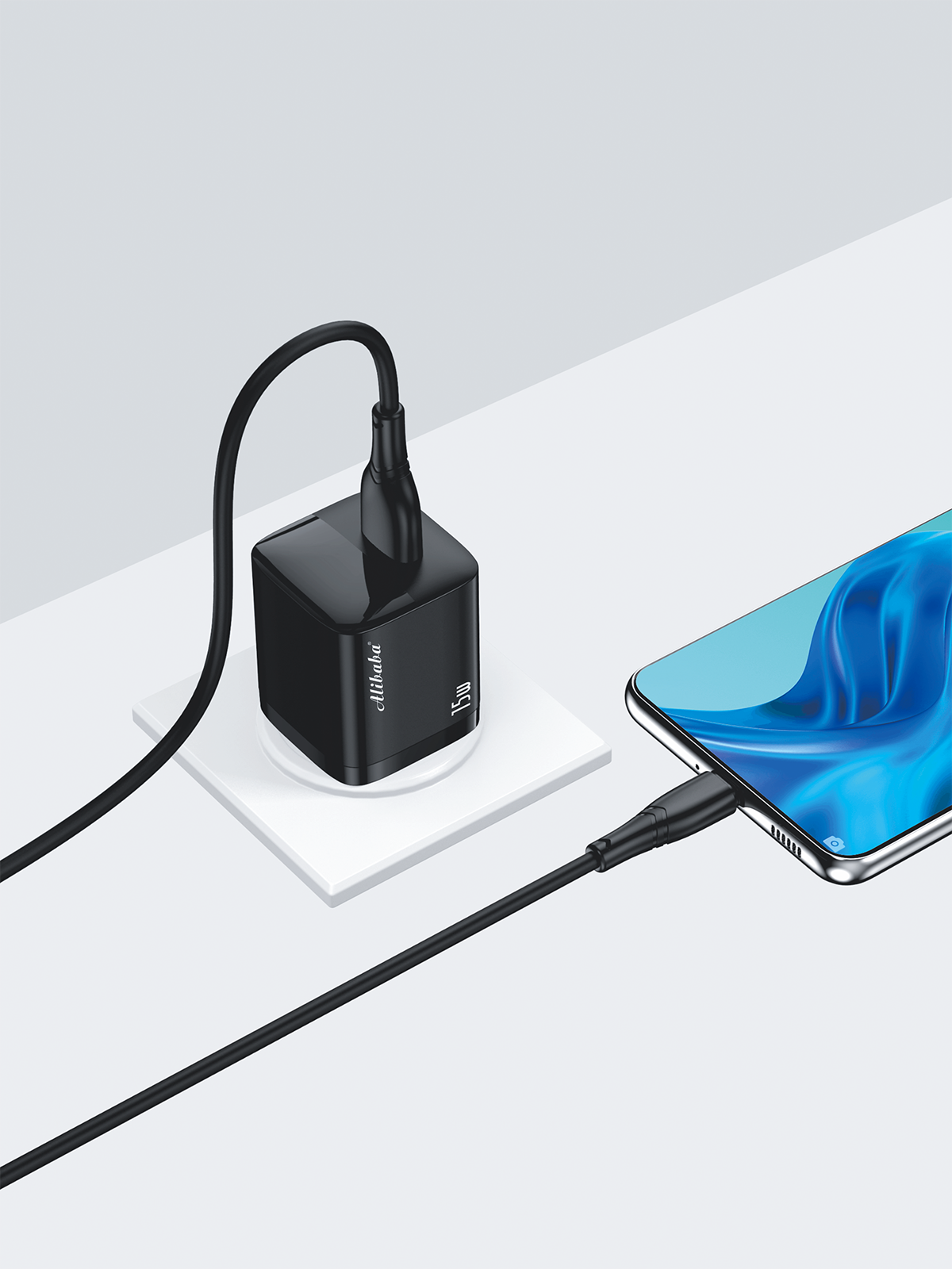 【Alibaba】Fast Charger Set with Type‑C Cable USB Adapter Smart ...