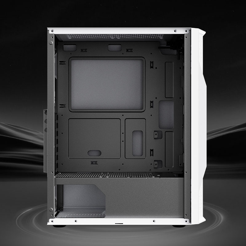 ESGAMING BUZZARD White PC Case Tempered Glass Gaming Computer Case M ...