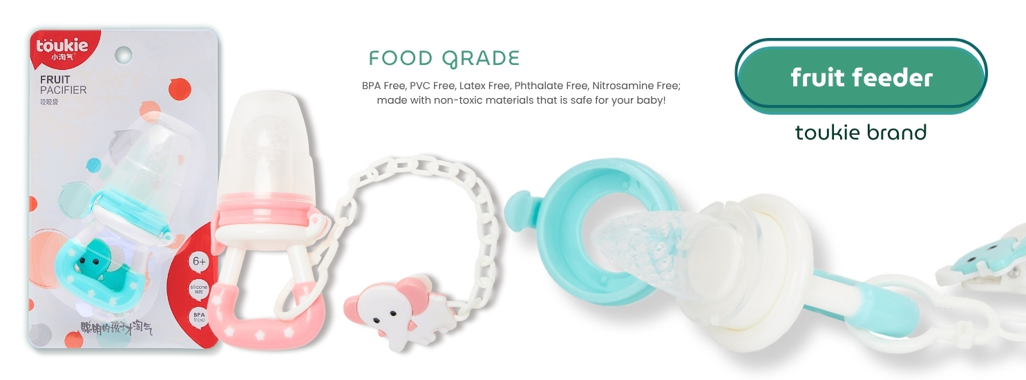 BPA Free Fruit Feeder Pacifier with Chain and Cover Baby Fruit Feeder ...