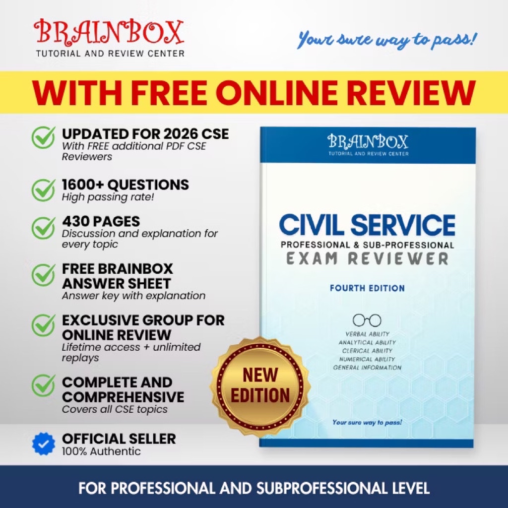 Civil Service Exam Reviewer 2026 Professional and Sub-professional ...