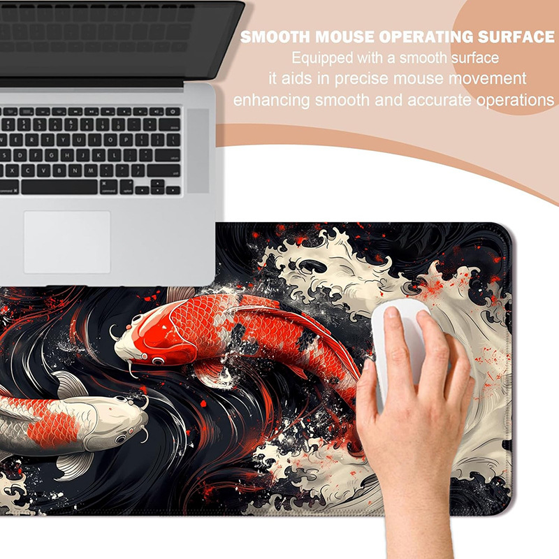 IQUNIX X69 Japanese Koi Fish Mouse Pad Extended Large Yin and Yang Desk ...