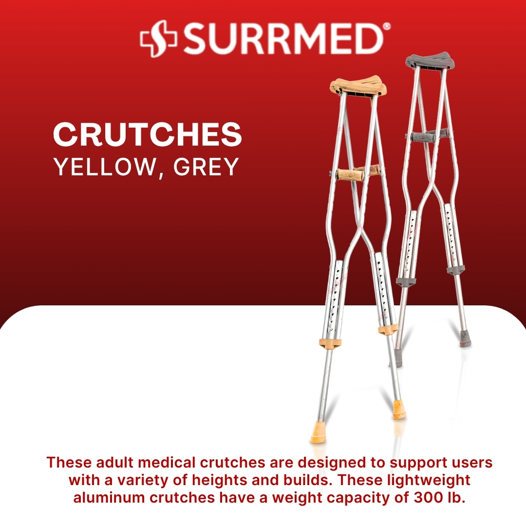 SURRMED Adjustable Crutches | Lightweight Underarm Crutch (Gray ...