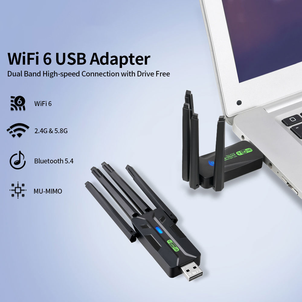 Wireless WiFi Bluetooth Dongle 2In1 External AntennaUSB WiFi BT ...