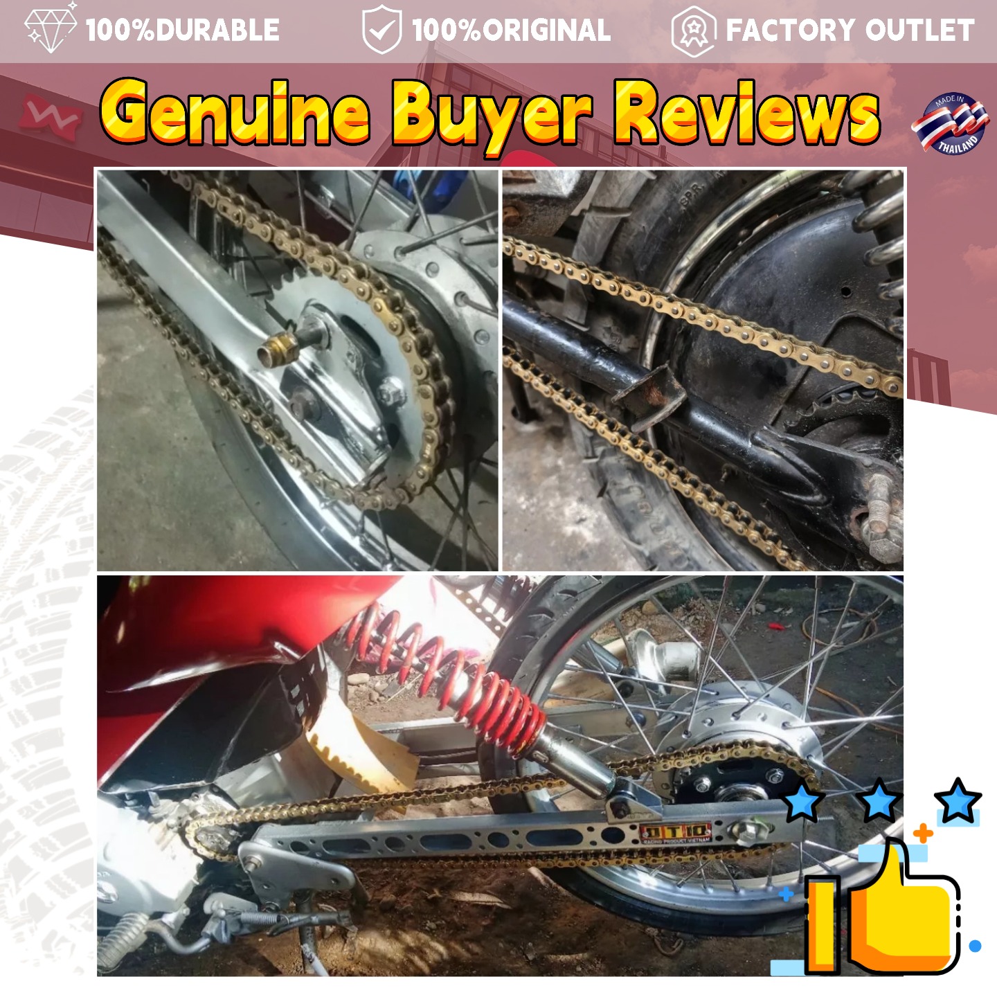 CHAIN SET& SPROCKET KIT for YAMAHA VEGA FORCE, SZ150, STX125/YTX ...