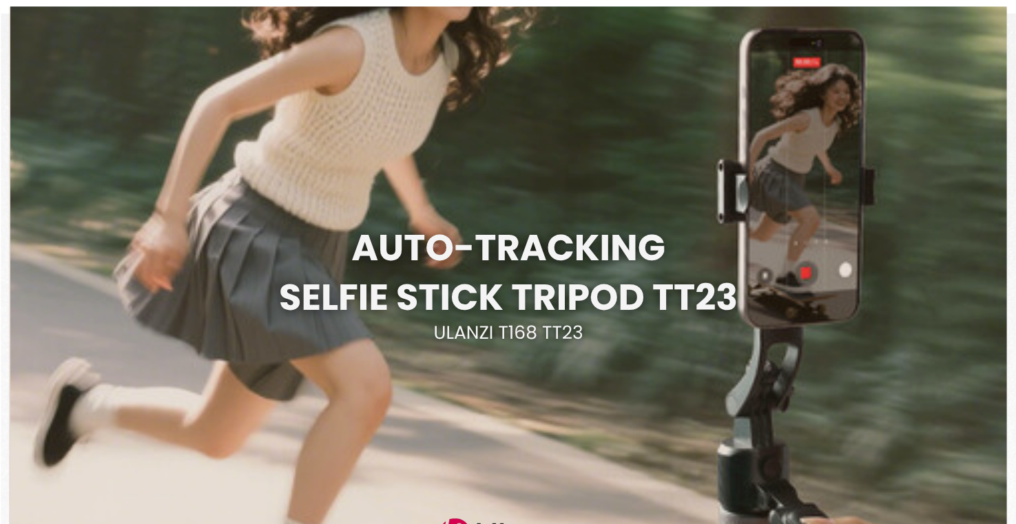 Ulanzi TT23 Auto-Tracking Selfie Stick Tripod with Quick Deploy Quad-Leg Support, Gesture ...