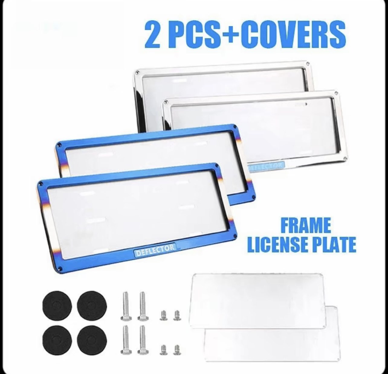 PH2PCS License Plate Frame LTO Metal Chrome License Plate Frames car ...