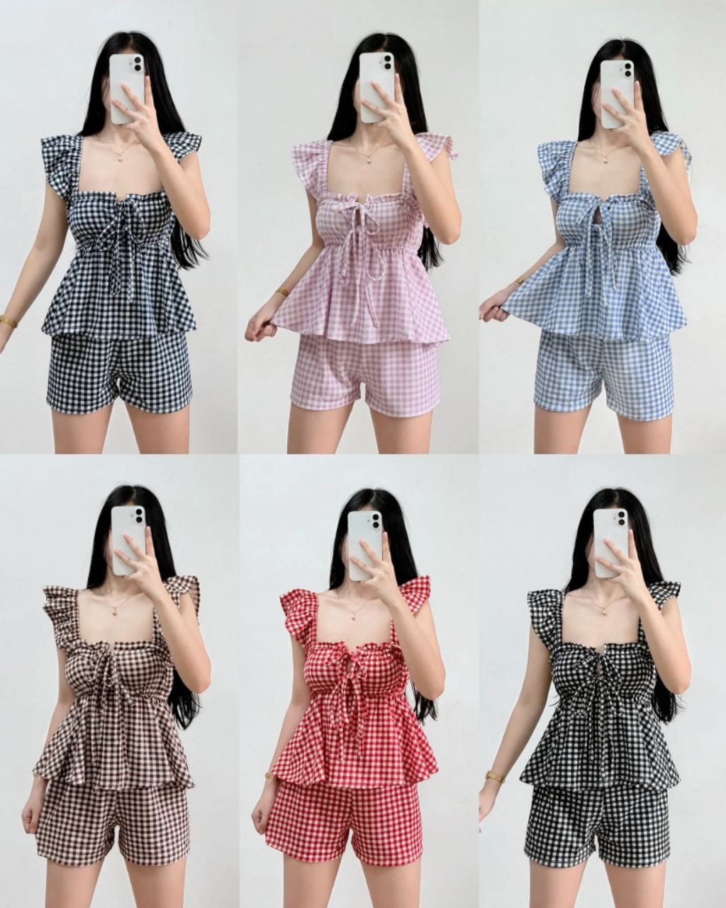 QTrens Beatriz Terno shorts for women/ Gingham print/ Trendy terno ...