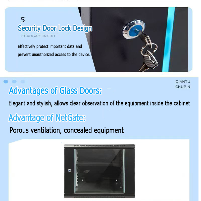 Wall-Mounted Network Cabinet 4U 6U 9U 12U Data Cabinet for Monitoring ...