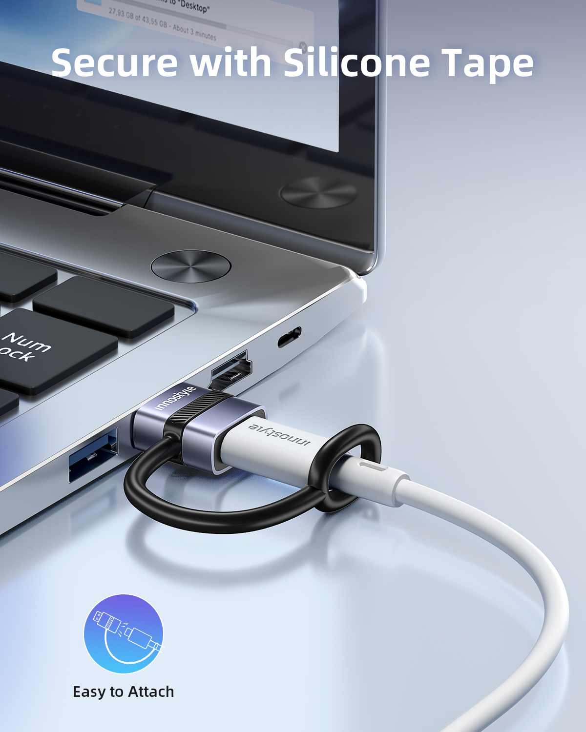 InnoStyle FlexiLink USB-C to USB-A Female Adapter with Silicone Loop ...