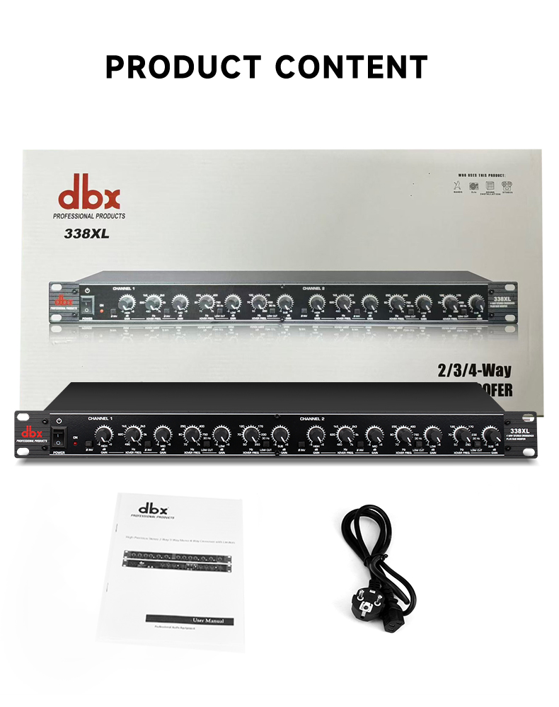 DBX 338XL frequency divider, mono three-way/stereo two-way, TRS ...