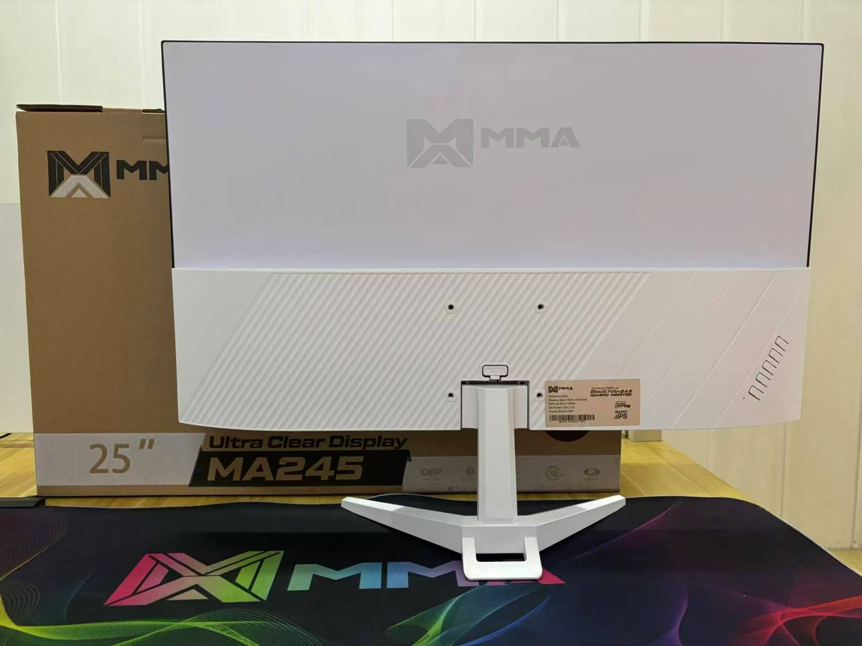 MMA 25`Inch IPS frameless Gaming Monitor WHITE 100hz FHD Desktop or ...