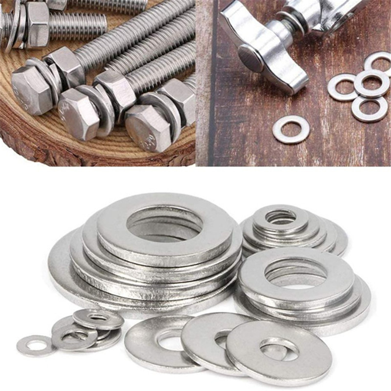 360pcs M2-M10 Stainless Steel Flat Washer Set – Plain 304 Gasket Rings ...