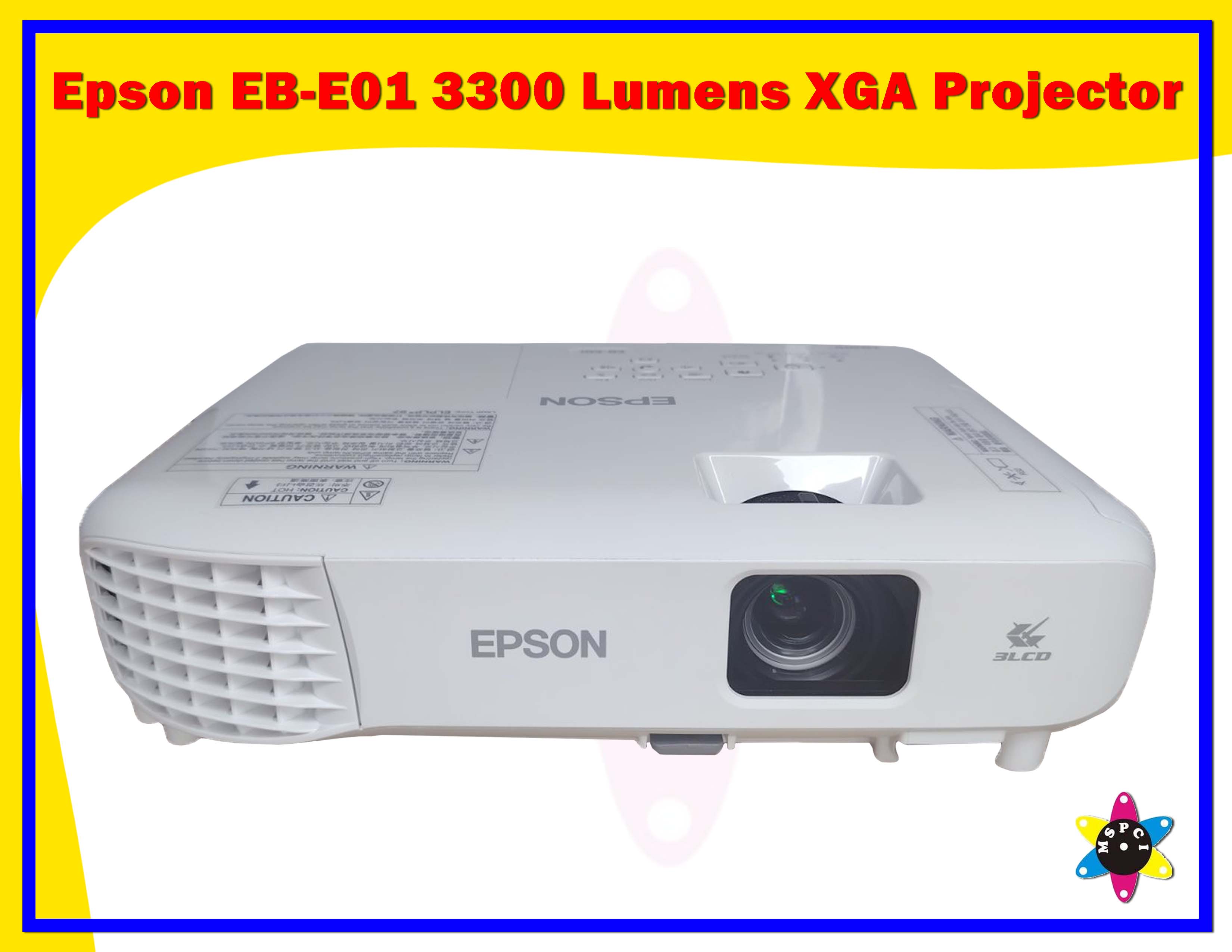 Epson EB-E01 XGA 3LCD Projector 3300 lumens XGA Resolution (Used ...