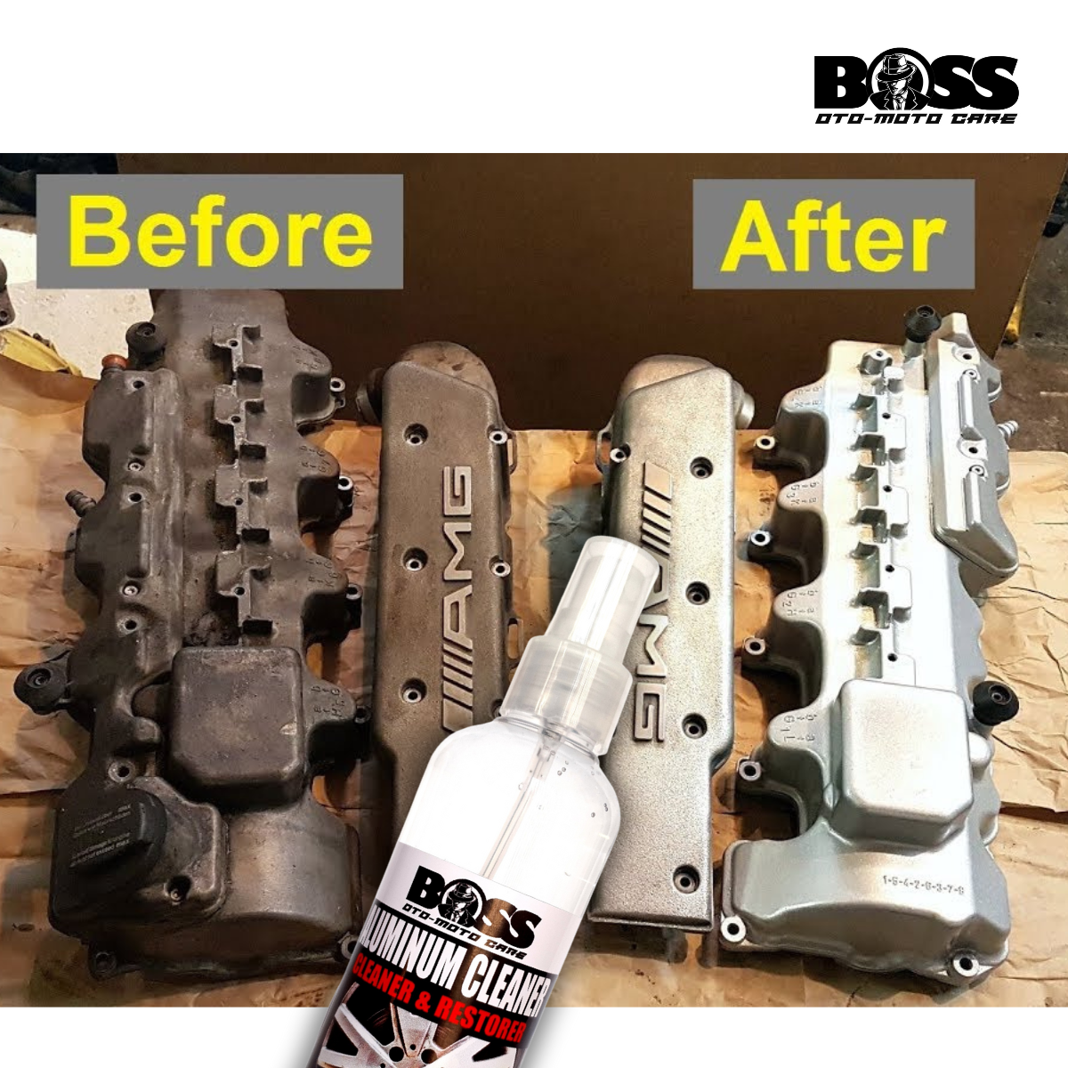 BOSS ALUMINUM CLEANER 250ML FOR WHEELS AND ALL ALUMINUM MATERIALS FOR ...