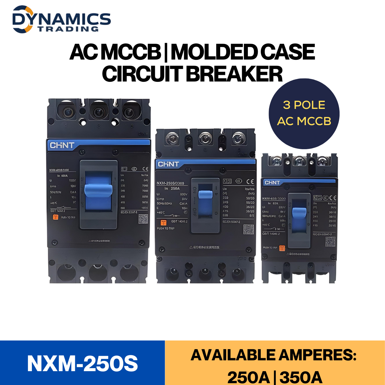 CHINT AC MCCB 3 POLE NXM-250S/3300 250A NXM-400S/3300 350A 3P MCCB ...