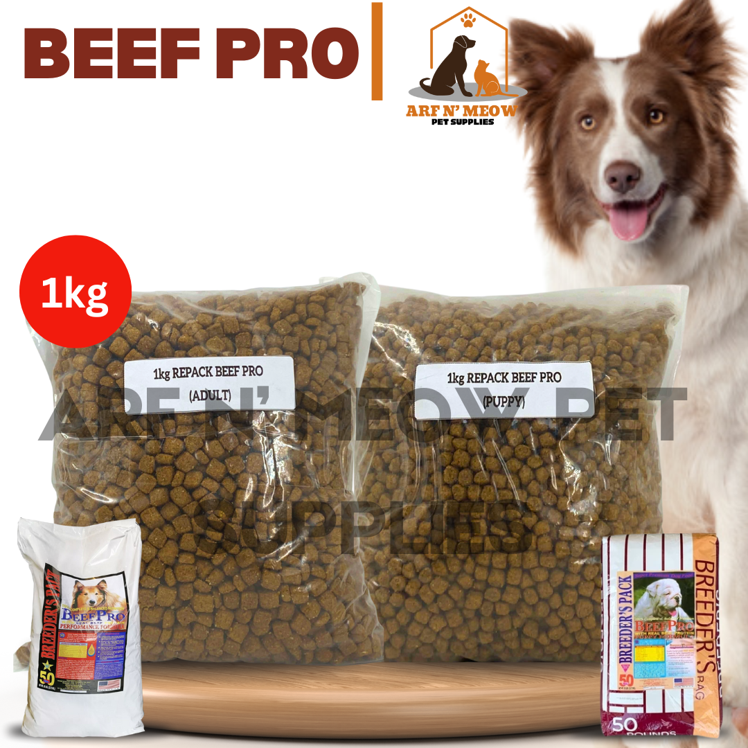 1kg Beef Pro All Stages Adult Puppy All Breed Pack Dog Dogs Dry Food ...