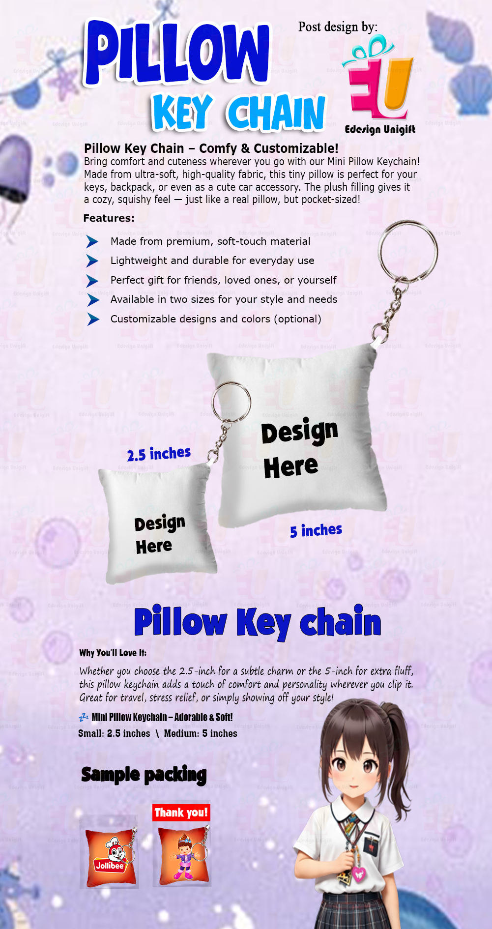 Christmas Present Pillow Keychain - Small Token Holidays - Christmas ...
