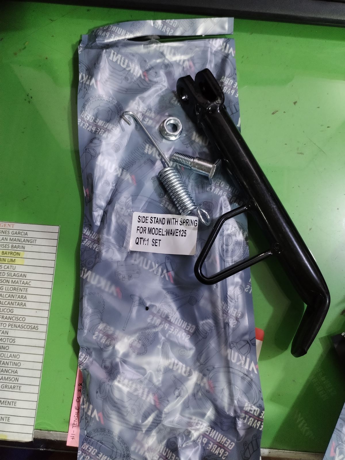 MOTORCYCLE SIDE STAND WITH SPRING TMX, BEAT, WAVE125, XRM, BARAKO ...