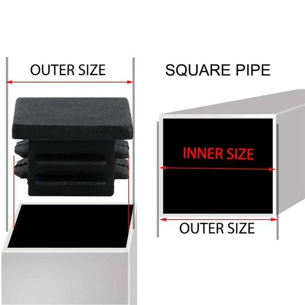 Square & Rectangle tubular end cap plastic plug chair insert plug ...