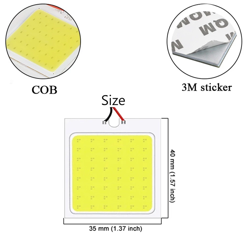 5PCS Car LED Lights Panel 18/24/48 SMD T10 BA9s 12V COB Lamp Bulb Car ...