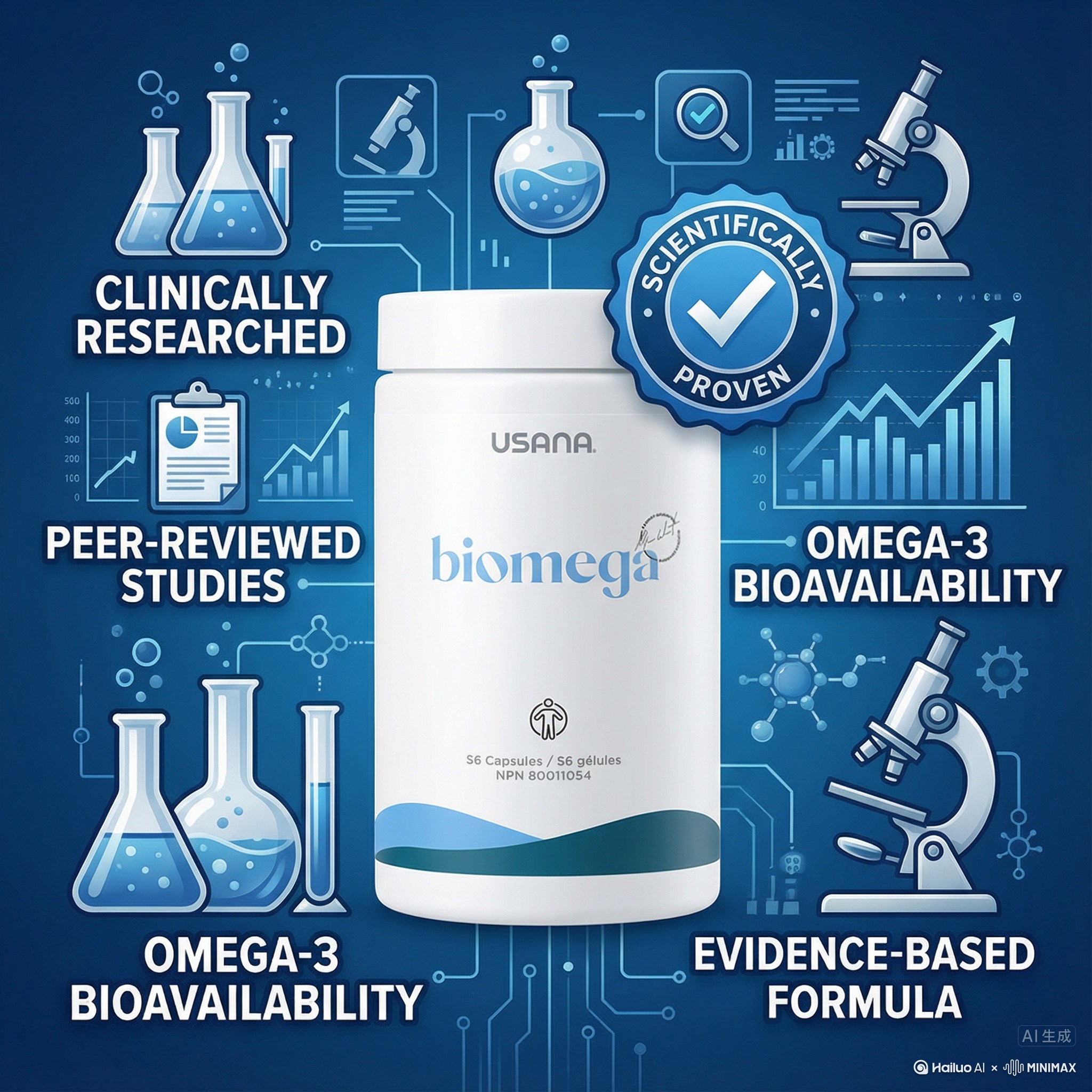 USANA Biomega Fish Oil Supplement Omega-3 EPA DHA Vitamin D 56 Gelcaps ...
