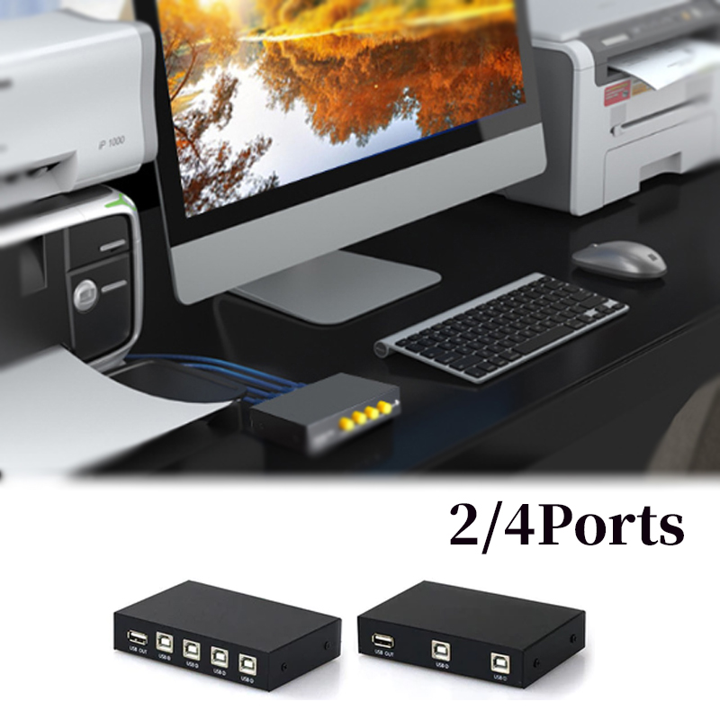 2/4 Ports USB2.0 Scanner Printer Splitter 2/4 In 1 Out HUB Manua ...