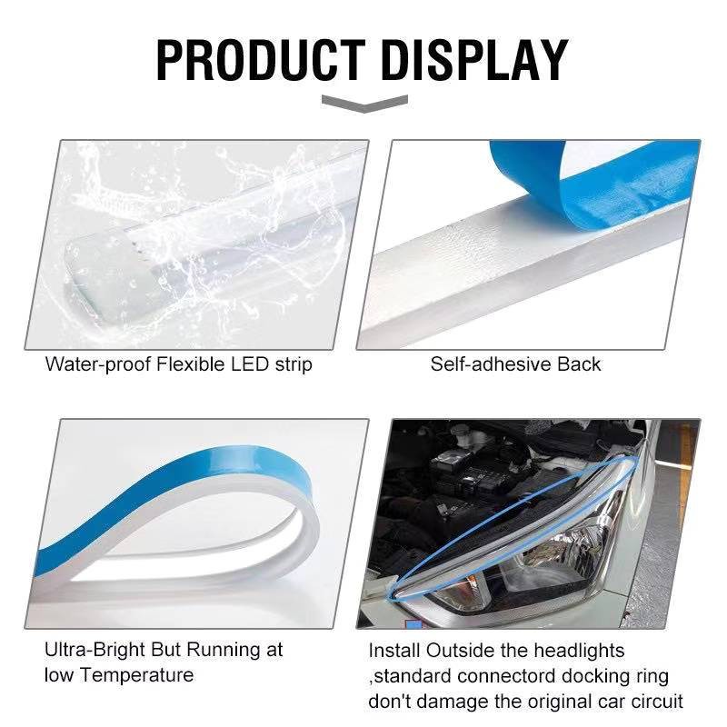 LED DRLRunning Lights Tail Light Strip Flowing Waterproof Turn Signal ...